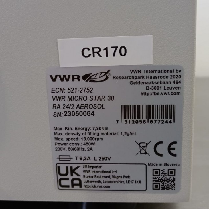 Buy VWR MICRO STAR 30 at the best price ǀ Galileo Equipment