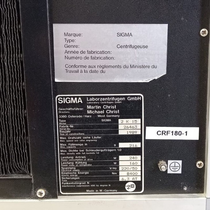 Buy Refrigerated Centrifuge Sigma 2K15 at the Best Price | Galileo ...